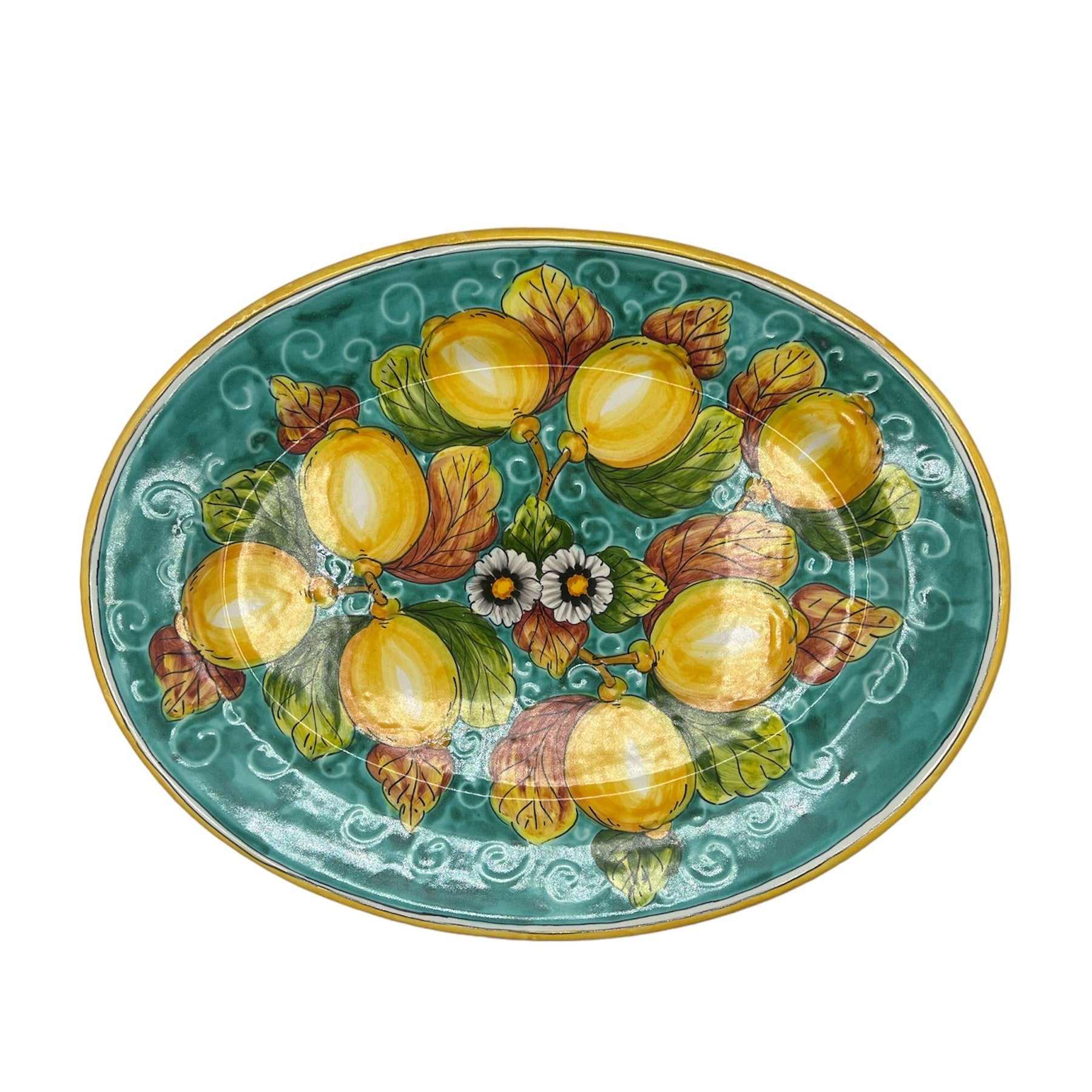 Oval serving plate fantasy lemons – Sorrento è
