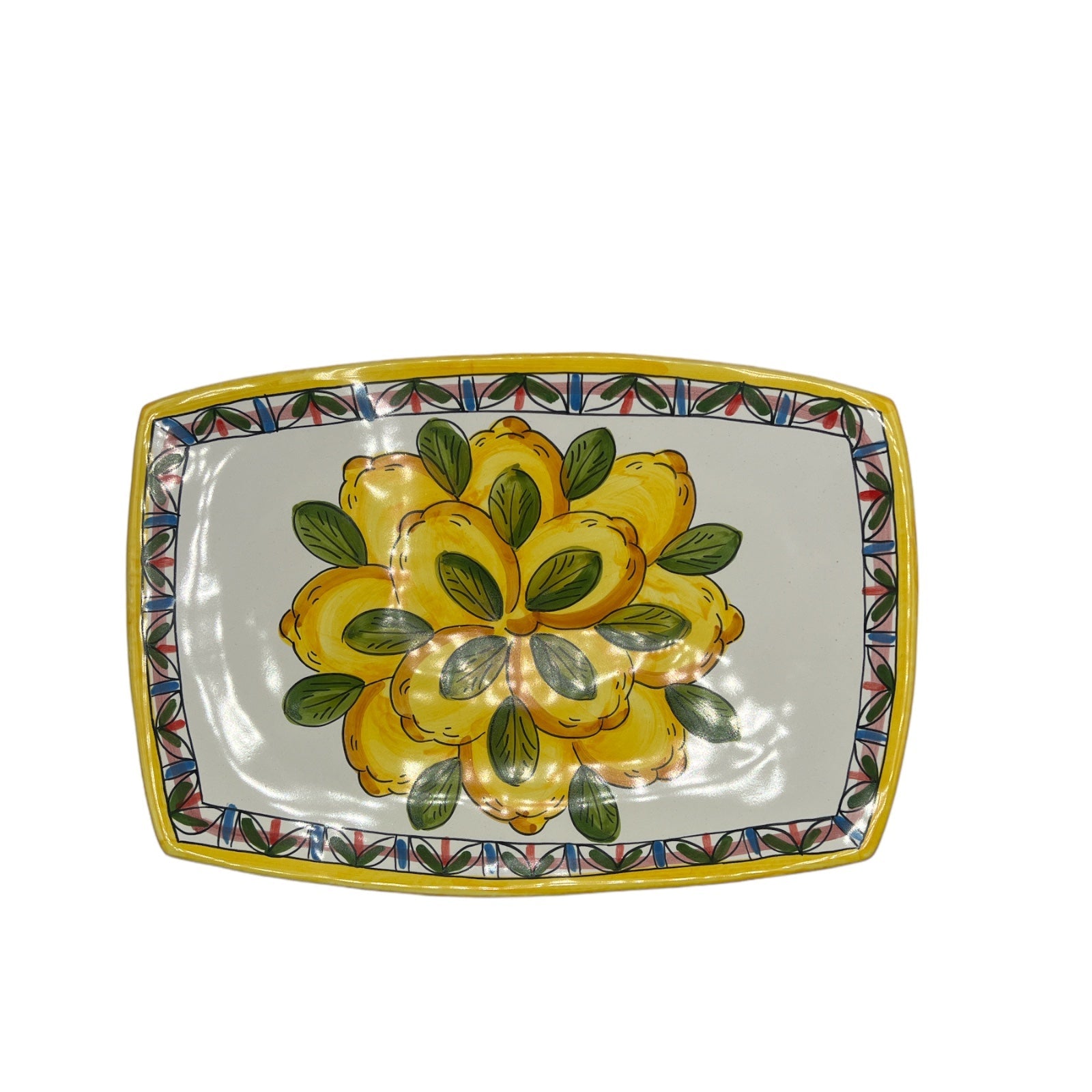 Rectangular dish geometric lemons – Sorrento è